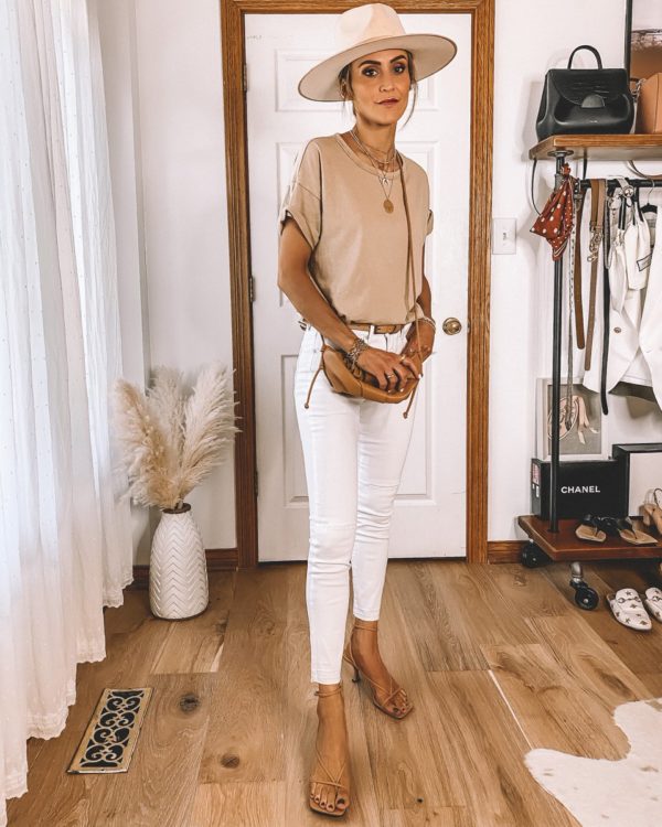 10 Ways to Style an Oversized Tan T-Shirt - Karina Style Diaries