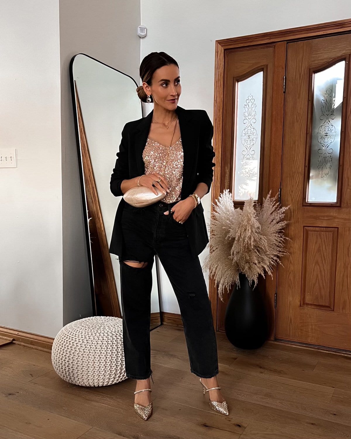 Four Ways to Style a Sparkly Gold Shoe - Karina Style Diaries