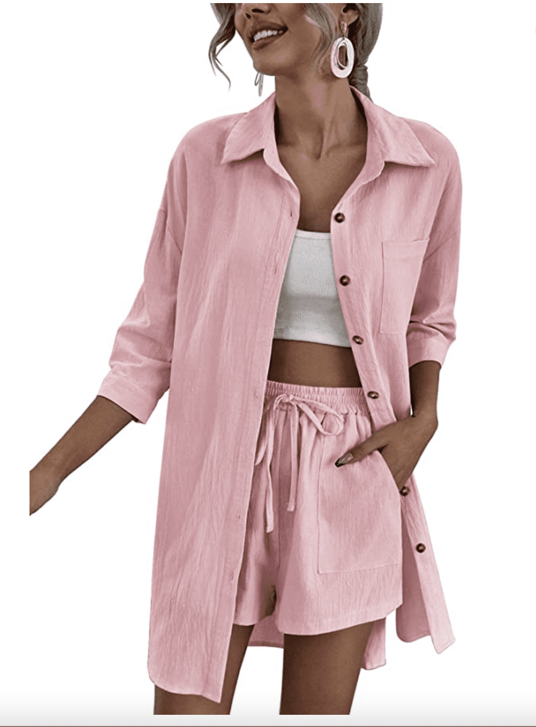 Amazon Pink Linen Matching Set - Karina Style Diaries