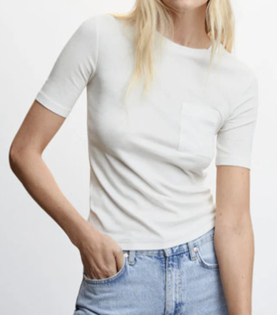 Mango White Pocket T Shirt - Karina Style Diaries